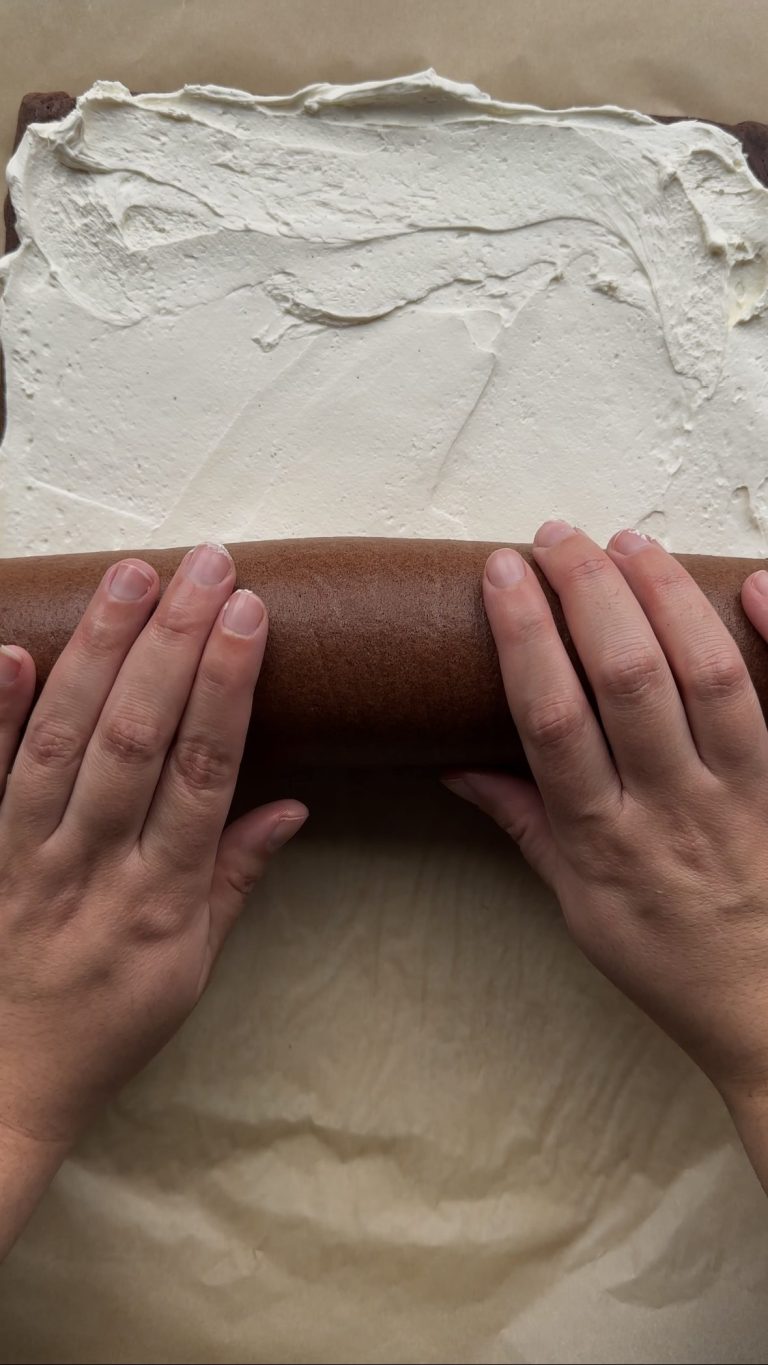 Chocolate and Vanilla Mascarpone Yule Log – Break or Bake
